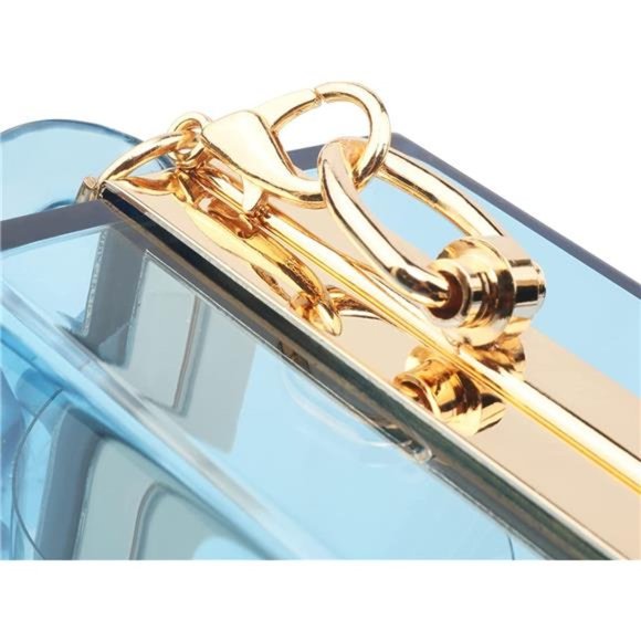 Bags | Women Acrylic Transparent Gold Star Evening Bags Purses Clutch ...